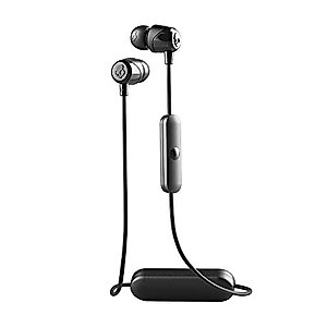 Skullcandy Jib Bluetooth Wireless In-Ear Earbuds with Microphone for Hands-Free Calls, 6-Hour Rechargeable Battery, Included Ear Gels for Noise Isolation, Black/Street (Renewed)