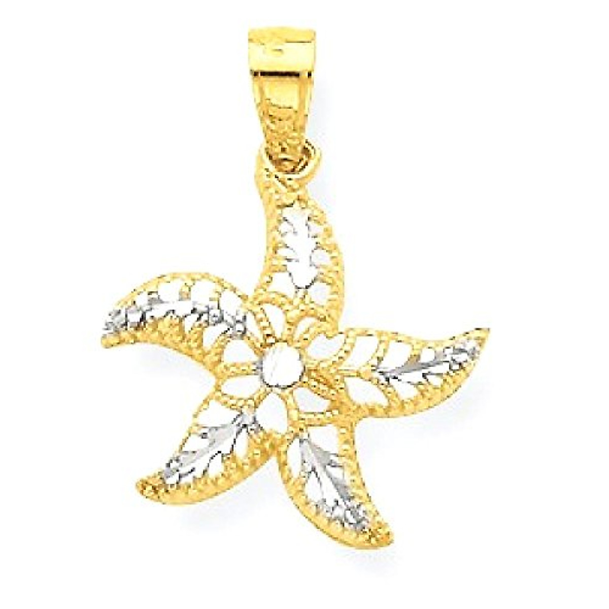 IceCarats 10K Yellow Gold Starfish Necklace Charm Pendant 22mm x 16mm Only