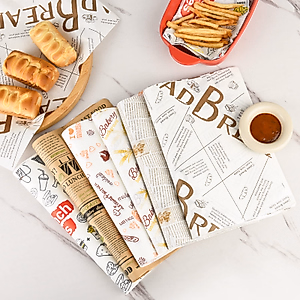 Hutuzldz 100Pcs Wax Paper Sheets for Food, Parchment Paper, Sandwich Wrapping Paper, Basket Liners Food Picnic Paper Sheets Greaseproof Deli Wrapping Sheets, 12 x 12 Inch