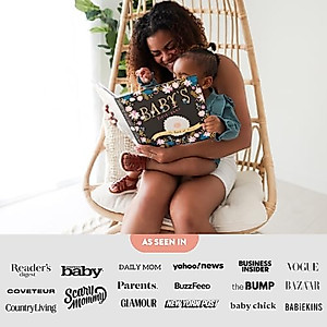 Lucy Darling Baby Memory Book, Themed Baby First Year Book, First 5 Years Journal & Photo Album for Baby Boy/Girl, Keepsake Books, Gender Neutral Memories & Milestone Book, Mom Gift - Golden Blossom