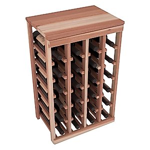 Wine Racks America Living Series Table Top Wine Rack - Durable and Modular Wine Storage System, Redwood Unstained - Holds 24 Bottles