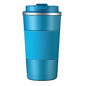 Coffee Travel Mug, 17OZ Double Walled Insulated Vacuum Coffee Tumbler With Leakproof Flip Insulated Coffee Mug, For Hot And Cold Water Coffee And Tea In Travel Car Office School Camping (Blue, 17OZ)