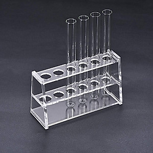 KNMNIU Acrylic Test Tube Holder Rack 6 Sockets for 10ml Centrifuge Tubes Clear (10ml,6 Sockets)