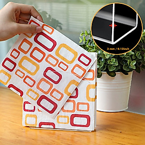 Kamehame 2Pcs Acrylic Napkin Holders for Tables Clear Napkin Dispenser Vertical Freestanding Napkin Stand