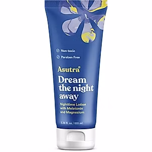 ASUTRA Melatonin Lotion with Magnesium, 100 mL - with Sweet Almond Oil, Shea Butter and Lemongrass Essential Oil Aromatherapy