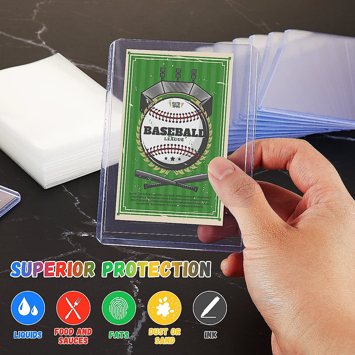 Zonon Hard Card Sleeves Loader Trading Card Holder Clear Protective Sleeves Holder for Baseball Card, Sports Cards, Trading Card, Game Card 3 x 4 Inch (700)