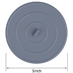 Hibbent 2 Pack Bath Tub Stopper, Flat Suction Sink Stopper Rubber Silicone Shower Drain Bath Plug Stopper for Kitchen, Bathroom and Laundry Sink (White-Grey)