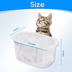 MyfatBOSS 6 Pack Cat Water Fountain Filter for W300&W300B&W500 Cat Water Fountain, Filters for 67oz/2L and 118oz/3.5L Automatic Pet Water Fountain