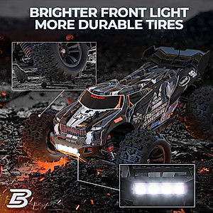 BEZGAR HP163S Fast RC Cars for Adults MAX 68KPH | 1/16 Scale Brushless RC Trucks 4x4 Offroad Waterproof | Hobby Grade High Speed Monster Truck | All Terrain Electric Remote Control Car for Boys