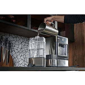 GE Profile Opal | Countertop Nugget Ice Maker with Side Tank | Portable Ice Machine with Bluetooth Connectivity | Smart Home Kitchen Essentials | Stainless Steel Finish | Up to 24 lbs. of Ice Per Day