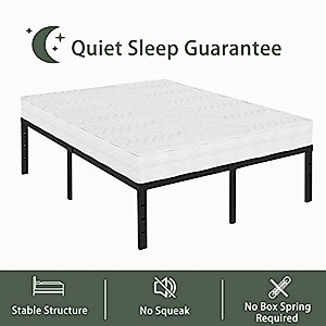 Goltriever King Platform Bed, 18 Inch High Heavy Duty Metal Frame, 4000Lbs Non-Slip Steel Slats Support Bed Frame with Storage, No Box Spring Needed, Easy Assembly, Black