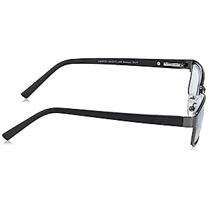 Foster Grant Men's Sawyer Multifocus Rectangular Reading Glasses, Matte Dark Gunmetal/Transparent, 54 mm + 2