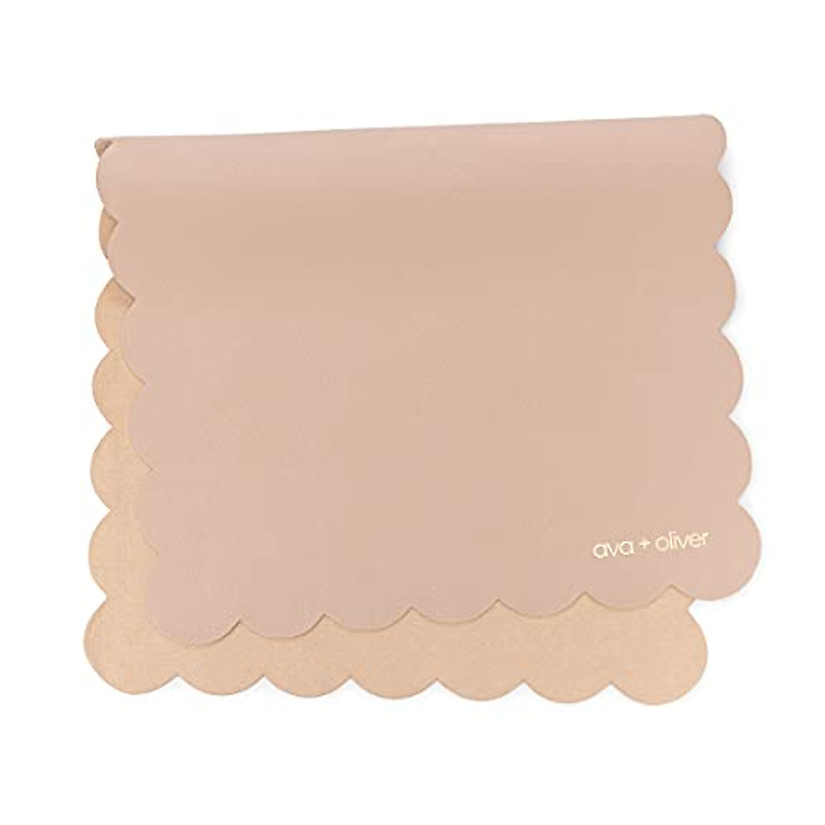 ava + oliver Vegan Leather Baby Changing Mat Bundle | Grey Rectangular and Pink Scallop
