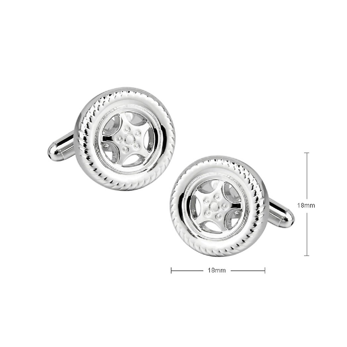 MRCUFF Wheel & Tire Mags Rims Car Auto Racing Race Pair Cufflinks in a Presentation Gift Box & Polishing Cloth