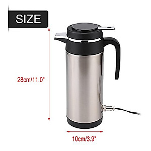 Car Kettle Boiler 450ml Car Heating Travel Cup Stainless Steel Mug Car Coffee Cup Warmer with DC 12V Charger for Car