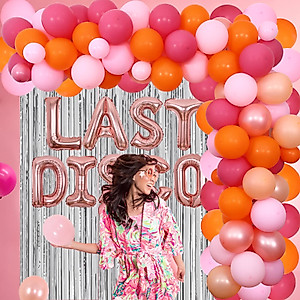 Last Disco Bachelorette Party Decorations, 60s 70s Retro Disco Boho Bachelorette Party Decorations - Balloon Garland Arch with Foil Fringe Balloons