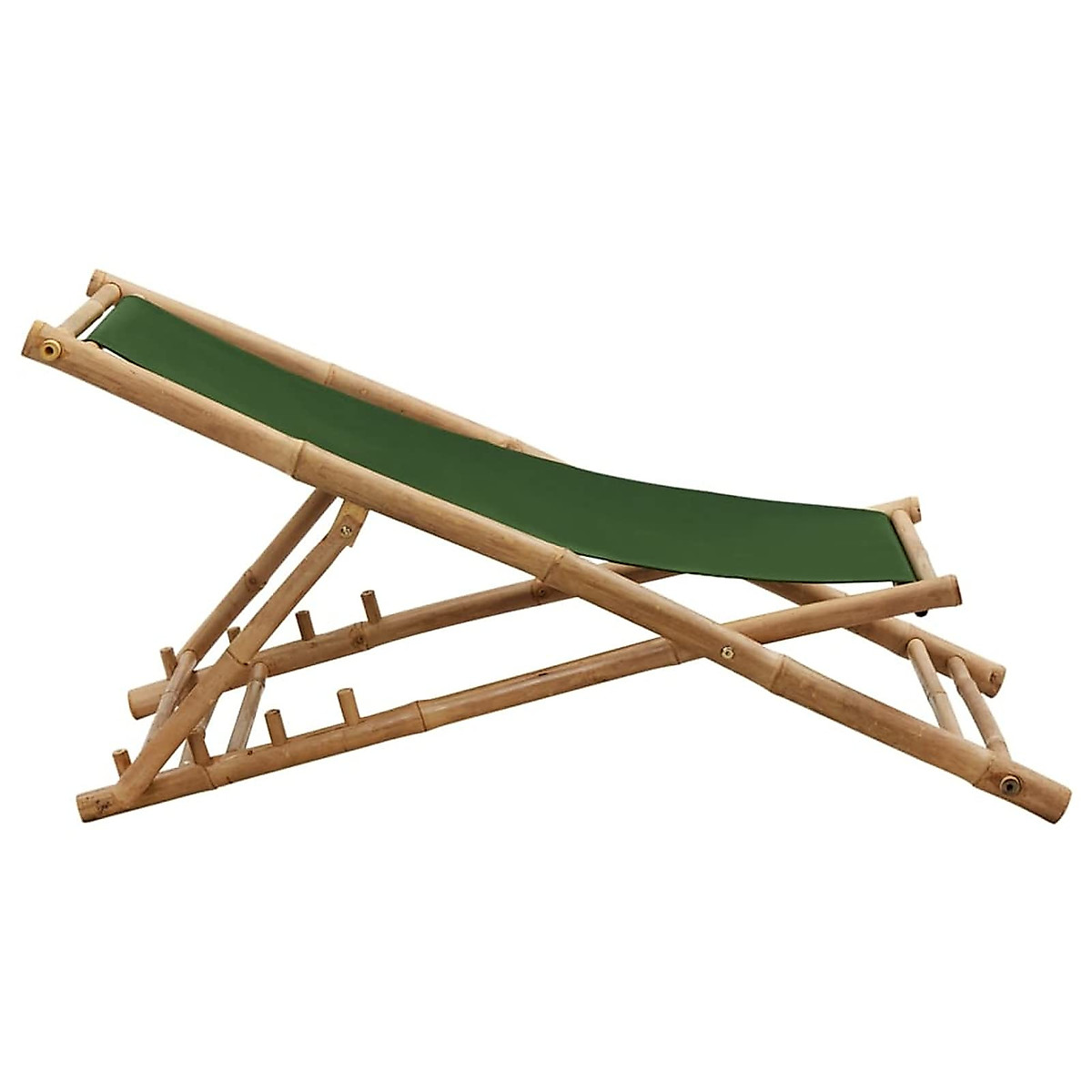 Gecheer Deck Chair Bamboo and Canvas Green 1102761A