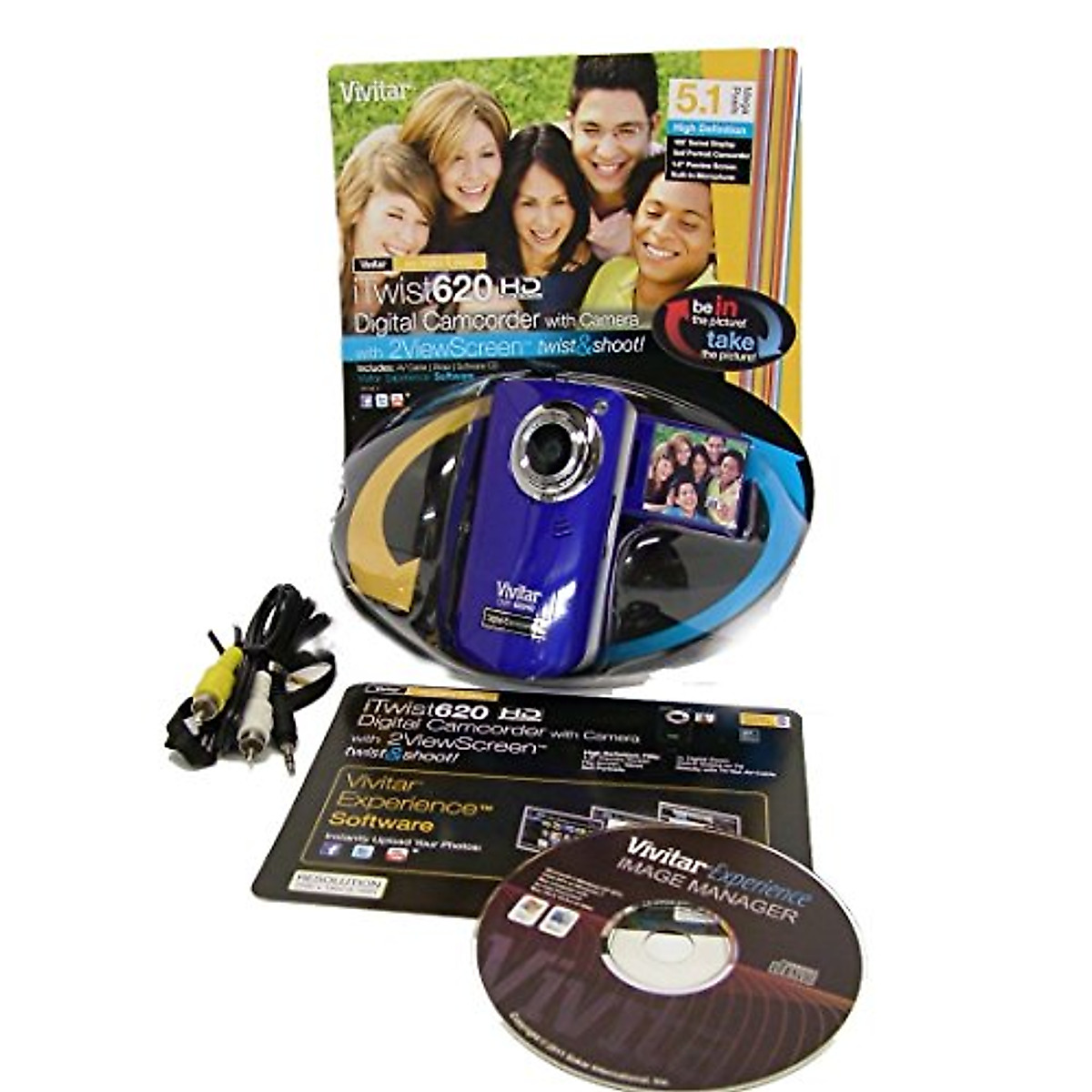 Vivitar DVR620-GRP Ultimate Selfie Digital Camera 5.1 MP with 1.8-Inch TFT LCD, Colors May Vary