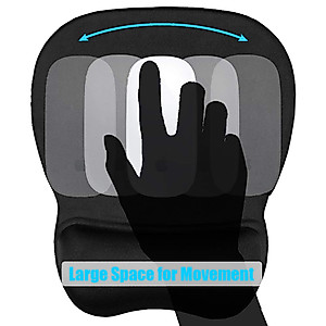 Office Mousepad with Gel Wrist Support - Ergonomic Gaming Desktop Mouse Pad Wrist Rest - Design Gamepad Mat Rubber Base for Laptop Comquter -Silicone Non-Slip Special-Textured Surface (09Black-1)