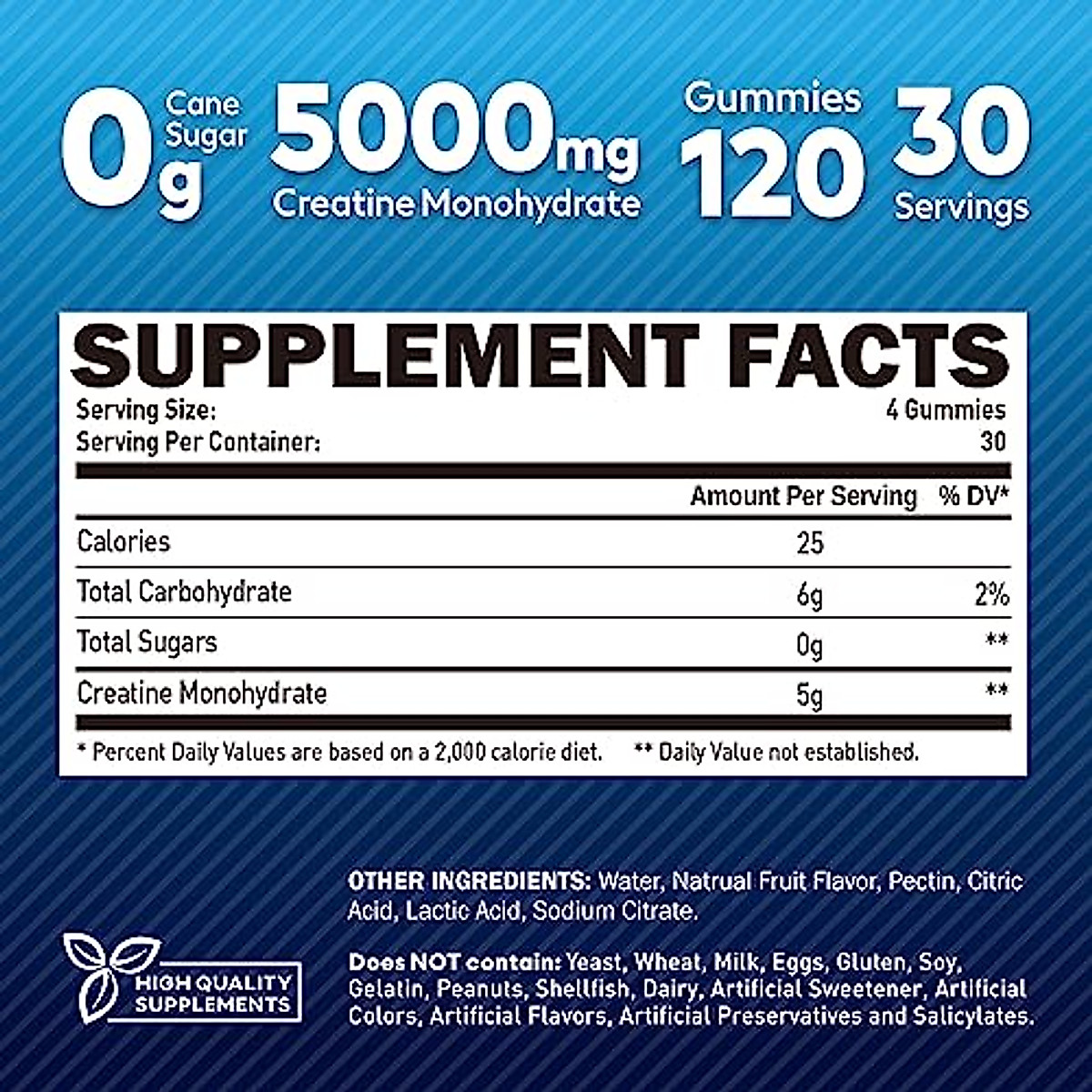 duwhot Sugar Free Creatine Monohydrate Gummies 5g for Men & Women, Chewables Creatine Monohydrate for Muscle Growth & Recovery, Vegan, Mixberry Flavor, 120 Count