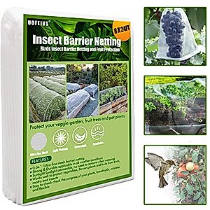 Garden Netting , Plant Covers 8 x 24Ft Bird Mosquito Insect Bug Barrier Mesh for for Vegetable Plants Fruits Flowers Crops Greenhouse Row Cover Raised Bed Barrier Screen Protection Net Cover