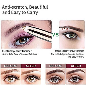 REAZEAL Rechargeable Eyebrow Hair Remover Painless-Precision Eyebrow Trimmer Eyebrow Razor Tool for Face Lips Nose Facial Hair Removal for Men Women