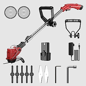 Handheld Cordless String Trimmer Weeder Small Household Electric Lawn Mower Yuanlin Multifunctional Weeder Retractable Rod 12V Lithium Battery Charger