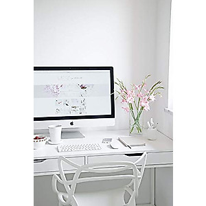 2xhome - Set of 6 White Dining Room Chairs - Modern Contemporary Designer Designed Popular Home Office Work Indoor Outdoor Armchair Living Family Room Kitchen