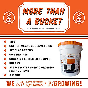 5 Gallon Bucket with Easy On/Off Ratcheting Lid - 1 Bucket - HDPE, Food Grade, BPA Free - Gardening & Composting Info - All Purpose Pail