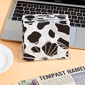 24 Pieces Napkin Holder Plastic Napkin Holder Fan Design Tissue Dispenser Freestanding Fan Shaped Organizer Paper Napkin Holder Stand for Kitchen Restaurant Home Bar, 5.91 x 2.95 x 1.57 Inch (Clear)