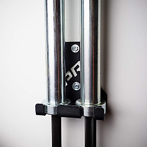 PRx Performance Double Barbell and Mobility Band Storage Bundle, Wall Mounted Gym Equipment