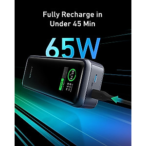 Anker Prime Power Bank, 12,000 mAh 2-Port Portable Charger with 130W Output, Smart Digital Display, Compatible with iPhone 15/14/13 Series, MacBook, Dell