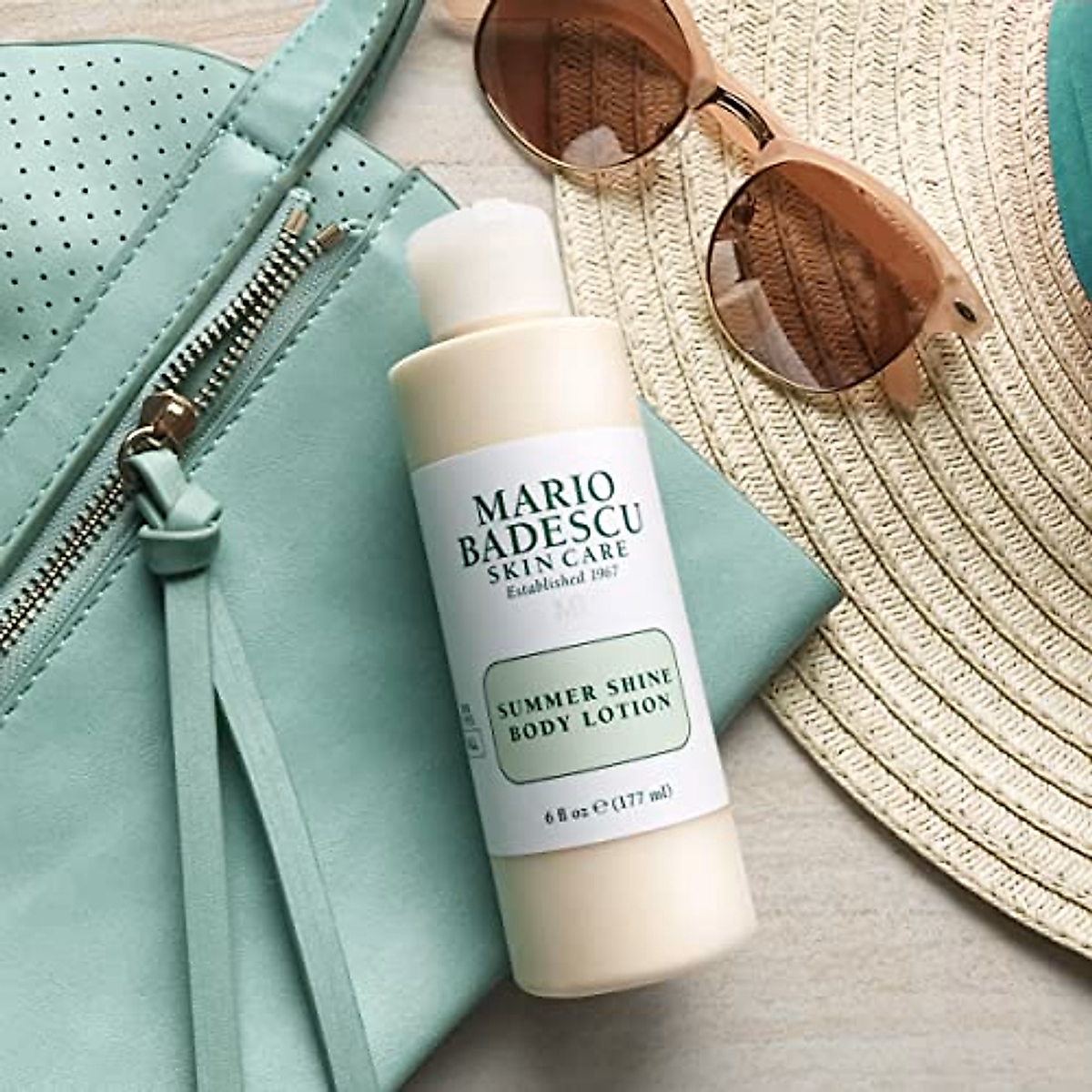 Mario Badescu Summer Shine Body Lotion Enriched with Vitamin A, Lightweight and Radiant, Non-Greasy Candlelit Glow Body Shimmer, Ideal for All Skin Types, 6 oz.