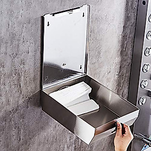 PENGKE Wall Comercial Industrial Paper Towel Dispenser,304 Grade Stainless Steel with Lock Design 250 C-Fold Capacity/300 Multi-Fold Capacity