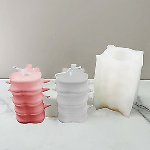WOPODI Humans Vertebrae Resin Casting Mold 3D Spinal Cord Bone Shape Silicone Candle Molds Columnar Realistic Internal Body Organs Fondant Cakes Scented Beeswax Soap Mould Halloween Party Home Decor