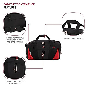 SwissGear 1900 Travel Duffle Bag, Black/Red, 22-Inch
