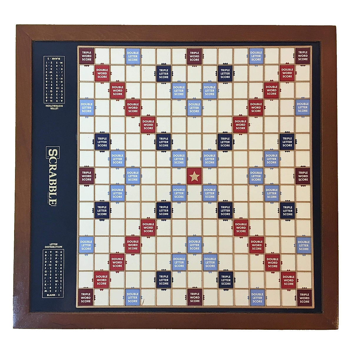 WS Game Company Scrabble Trophy Luxury Edition with Rotating Wooden Game Board