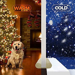 Holikme Door Draft Stopper Weather Stripping Noise Blocker Window Breeze Blocker Adjustable Door Sweeps 36inch, Beige