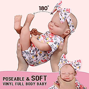 BABESIDE Lifelike Reborn Baby Dolls - Skylar, 17-Inch Real Baby Feeling Realistic-Newborn Sweet Smile Sleeping Dolls Girl Handmade Baby Doll That Looks Real for Kids Age 3 +