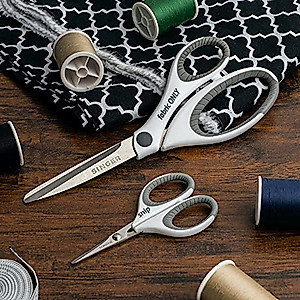 SINGER 07175 Sewing and Detail Scissors Set with Comfort Grip,White,pink