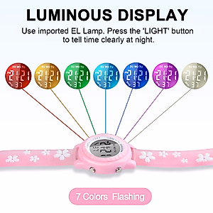 Viposoon Gifts for 3 4 5 6 7 8 9 Year Old Girls, 3D Kids Waterproof Watch Toy for 4-8 Year Old Girls Birthday Gifts for 3-10 Year Old Girls