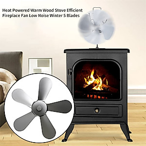 UXZDX CUJUX Low Noise Fireplace Fan Blade Living Room Efficient Household 5 Blades Winter Warm (Color : Gold, Size : 152mm)