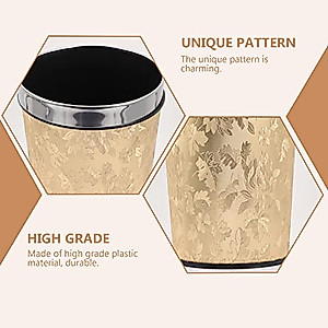 Cabilock Decorative Storage Baskets Cabinet Bins Trash Can Retro bathroo Waste Paper Basket Kitchen Waste bin Waste Paper Bucket Waste Container Stainless Steel Litter Box