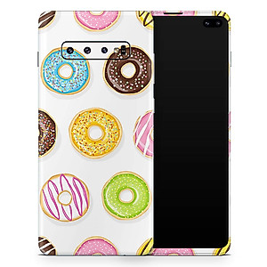 DesignSkinz Yummy Colored Donuts Protective Vinyl Decal Wrap Skin Cover Compatible with The Samsung Galaxy S20 (Screen Trim & Back Glass Skin)