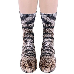 YIIHUD Funny Crazy Animal Paws Socks Novelty 3D Animal Socks Gag Christmas Gifts stocking stuffers for adults Men Women Teen