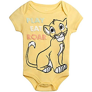 Disney Baby Boys 6 Pack Bodysuit -Mickey Mouse & Friends, Lion King, Winnie the Pooh Bear (Newborn/Infant), Size 6-9 Months, Lion King