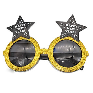 Soochat Happy New Year Eveglasses 2025 New Year Sunglasses for New Year Party Favors Photo Booth Props Graduation Supplies