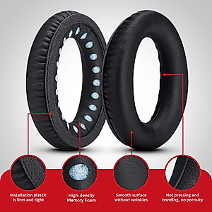 Premium Ear Pad Replacement for Bose Headphones Earpads, Compatible with Bose QuietComfort 35 ii /QC35 /QC25 /QC2 /QC15 /Ae2 /Ae2i /Ae2w /SoundTrue & SoundLink, by Krone Kalpasmos – Classic Black