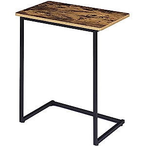 EKNITEY C Table End Table - 23.6" L* 13.9" W Small Side Table Industrial Snack Table for Sofa, Couch, Living Room, Bedroom and Small Spaces