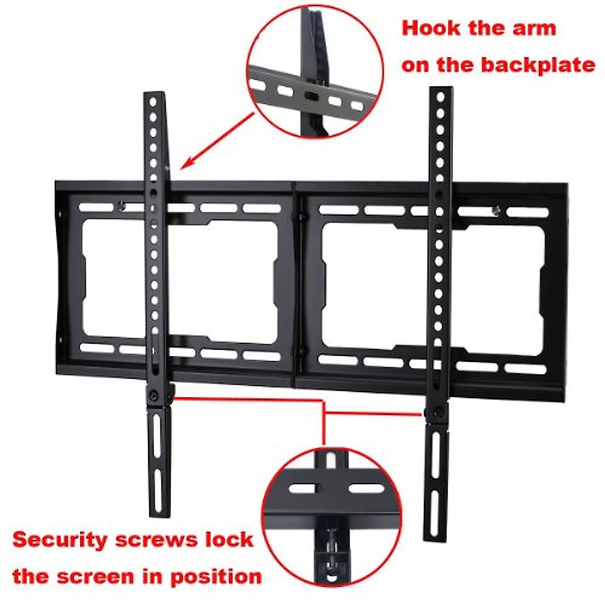 VideoSecu Low Profile TV Wall Mount Bracket for Most 32" - 75" LCD LED UHD Plasma HDTV, Compatible with Sony Bravia Samsung LG Haier Vizio Sharp AQUOS Westinghouse Pioneer ProScan Toshiba 1NN
